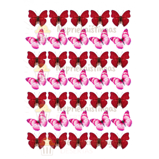 Valgomas paveiksliukas spurgytėm, keksiukam puošti. Drugeliai