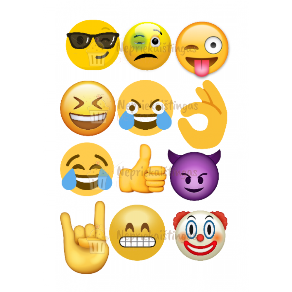 Valgomas paveiksliukas Emoji veidukai