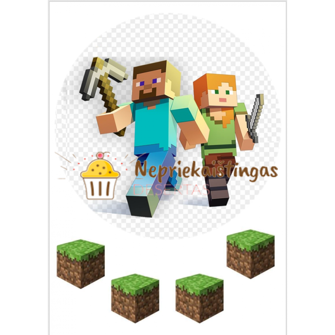 Cukrinės masės paveiksliukas " Minecraft "Nr. 1